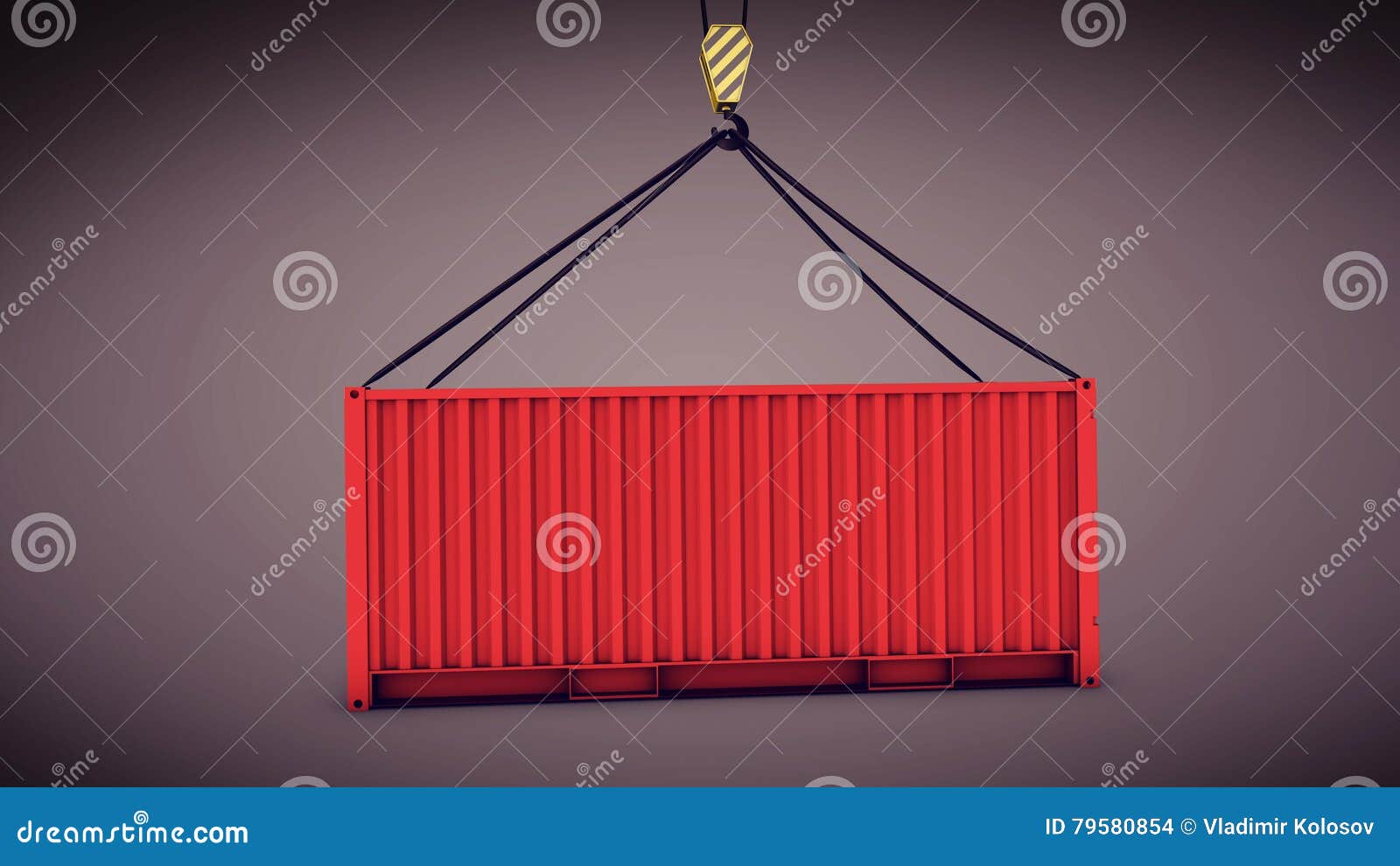 Sea Container Lifted With Crane Hooks Royalty-Free Stock Photography ...