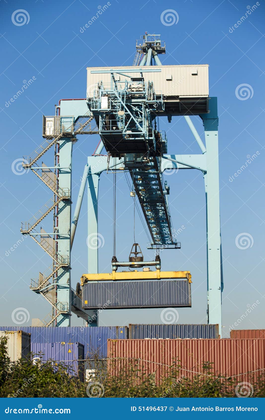 Sea Container Lifted by a Harbor Crane Stock Image - Image of quay ...