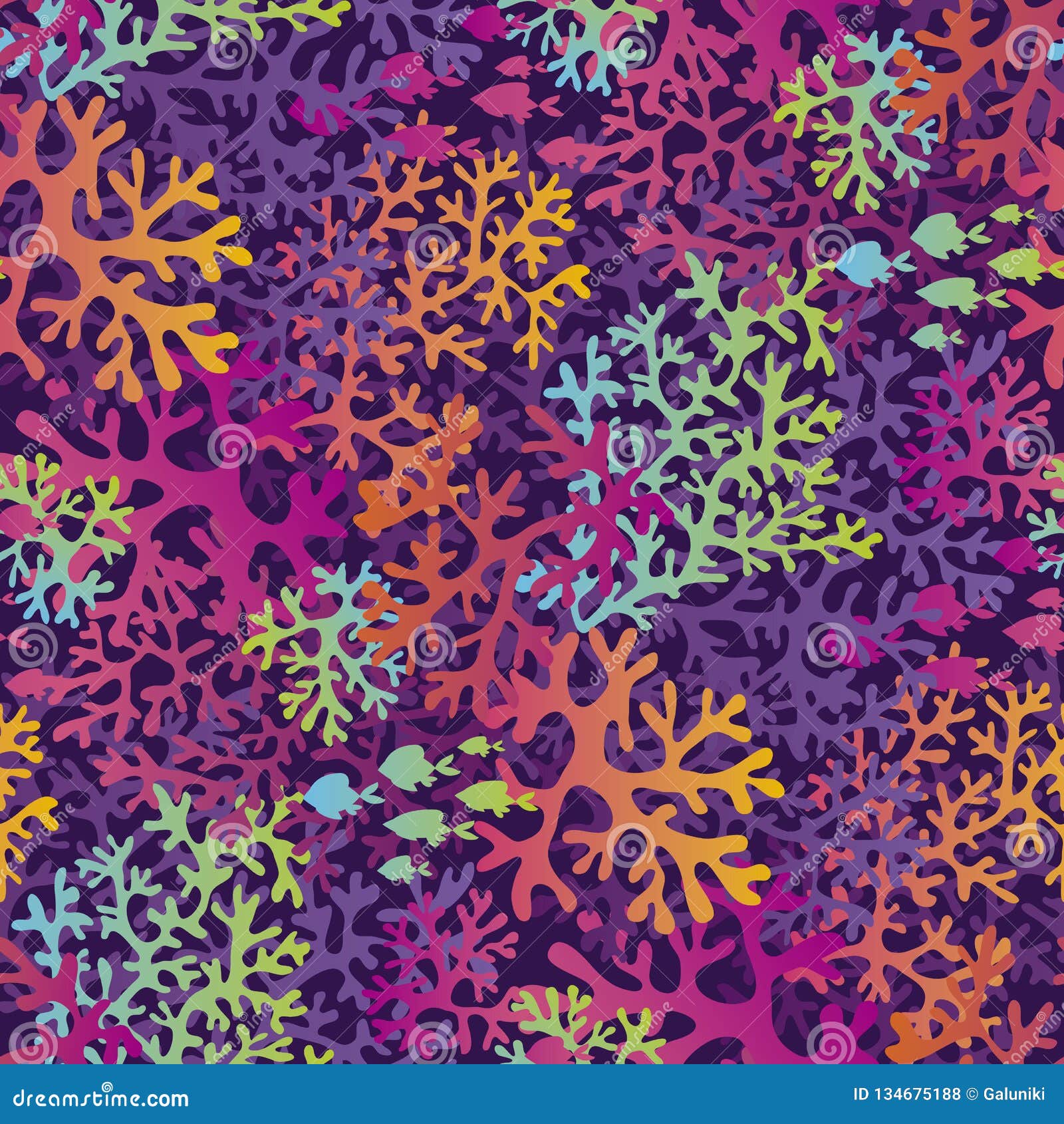 Sea Coral Color Seamless Vector Pattern Stock Vector - Illustration of ...