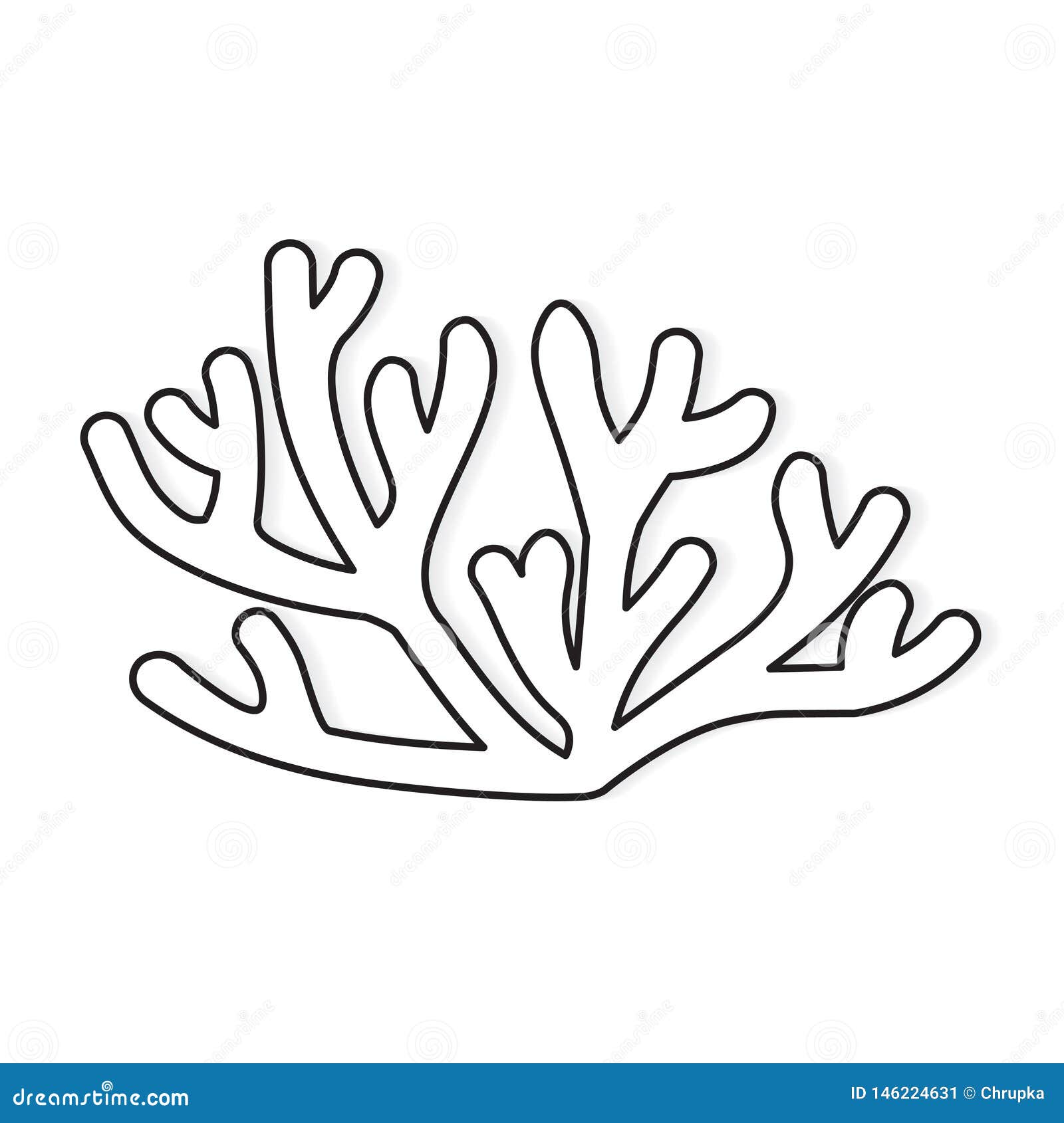 Sea coral icon stock vector. Illustration of marine - 146224631