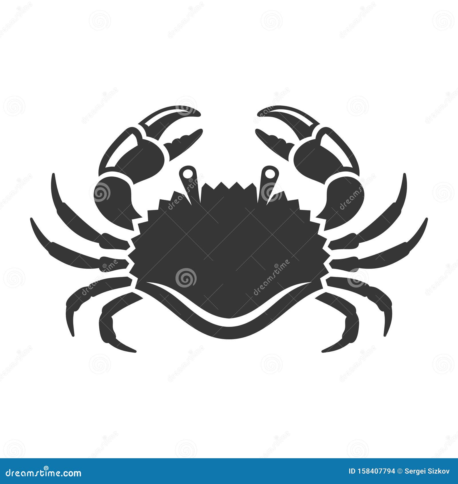 Crab Icon In Trendy Design Style. Crab Icon Isolated On White ...