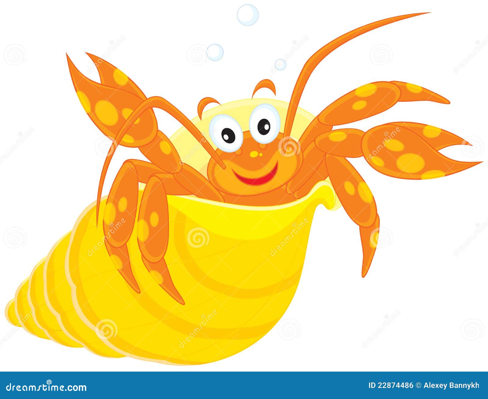 Sea Crawfish In His Shell Vector Illustration | CartoonDealer.com #22874486