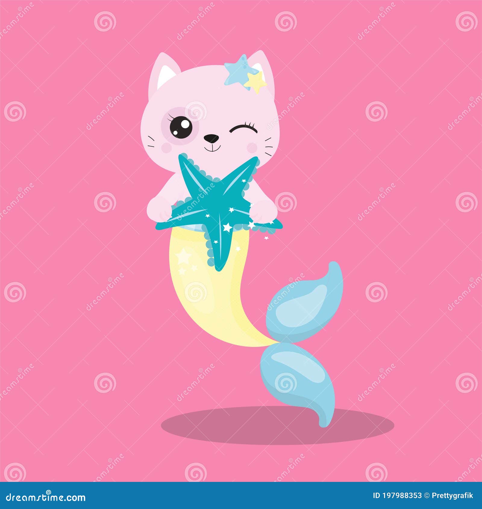 Sea Creatures Cat Starfish 06 Stock Vector - Illustration of vector ...