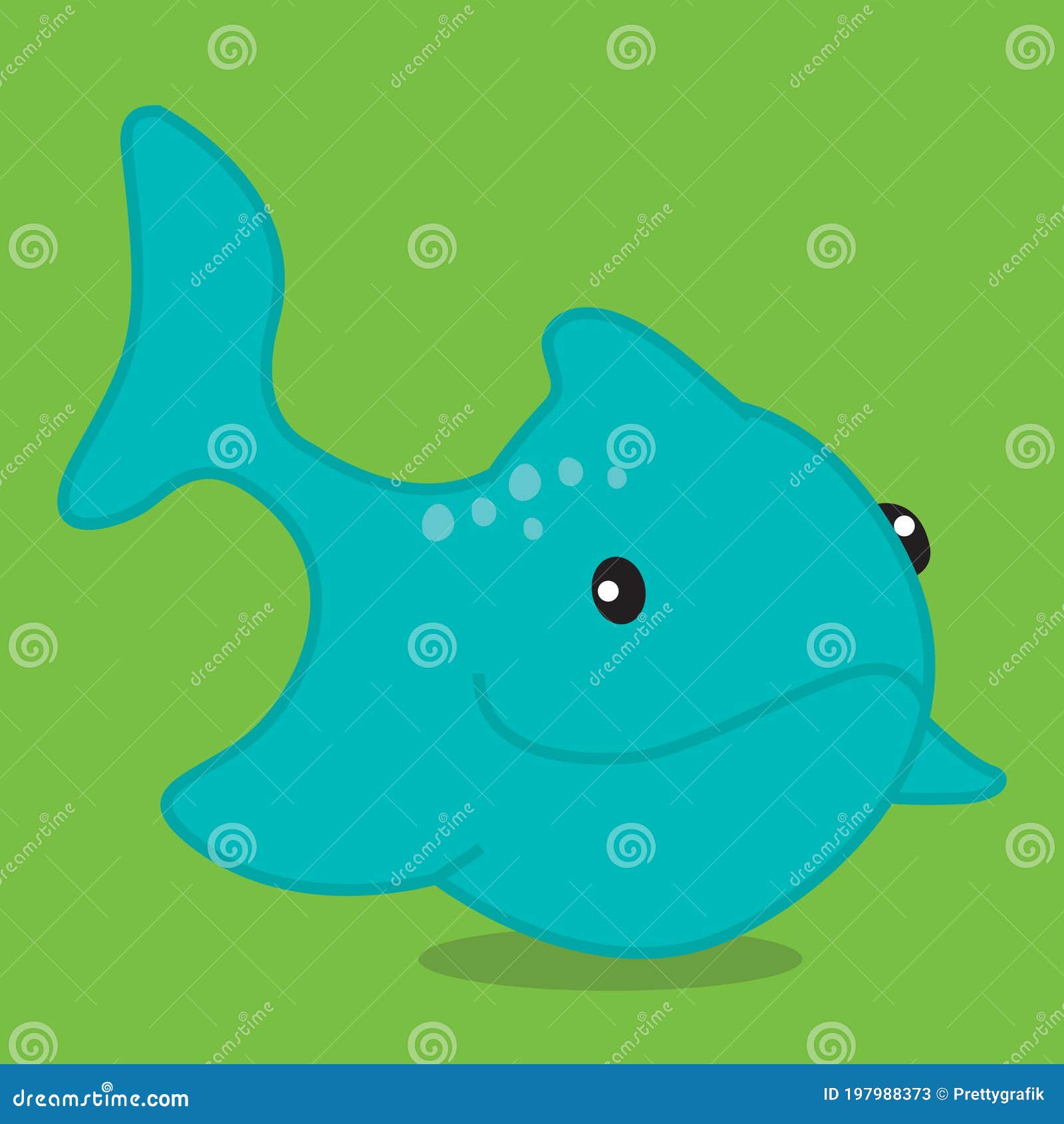 Sea Creatures Fish Blue Left 07 Stock Vector - Illustration of grap ...