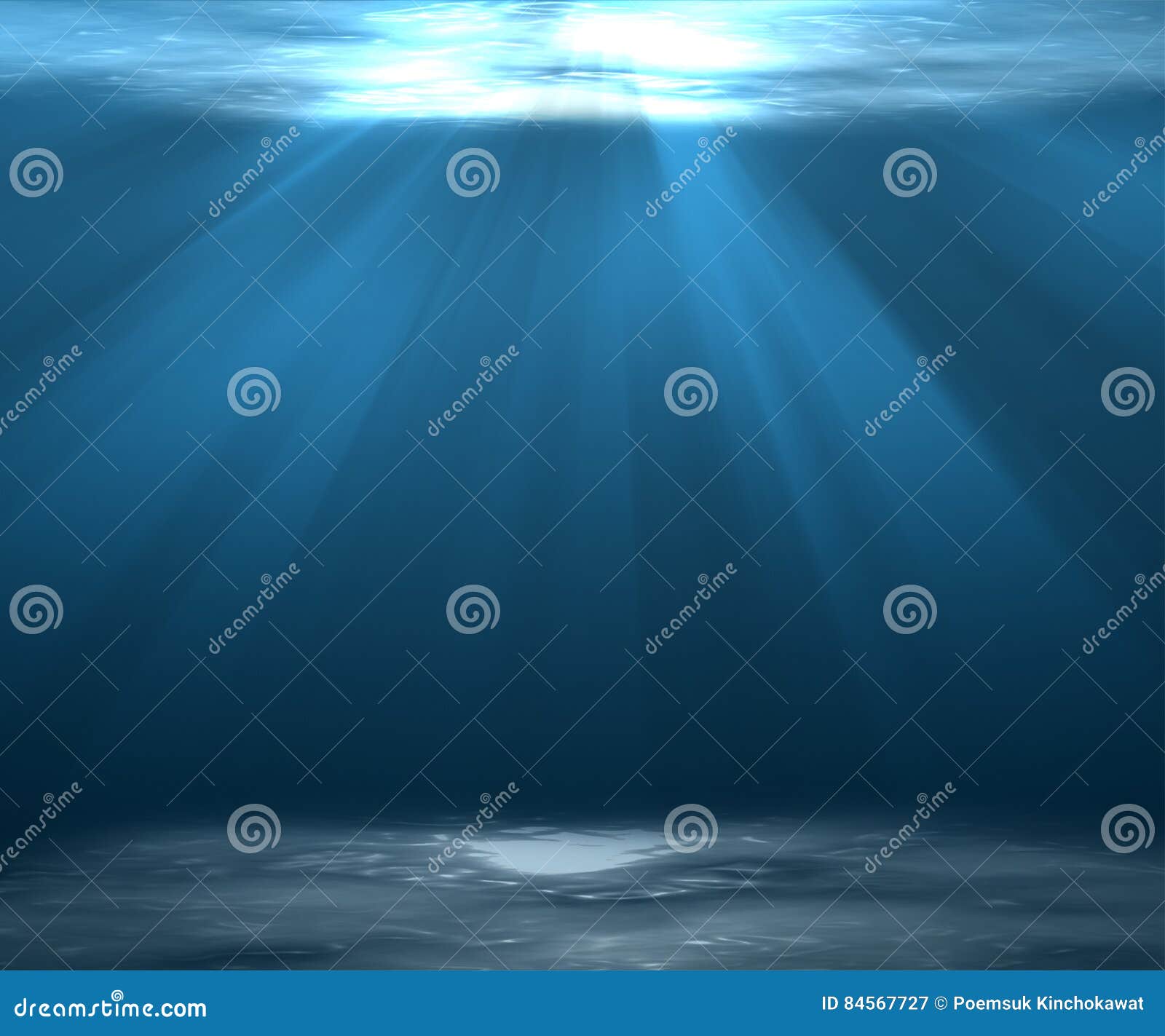 Sea Deep or Underwater Scene Background with Sunlight. Stock Image ...