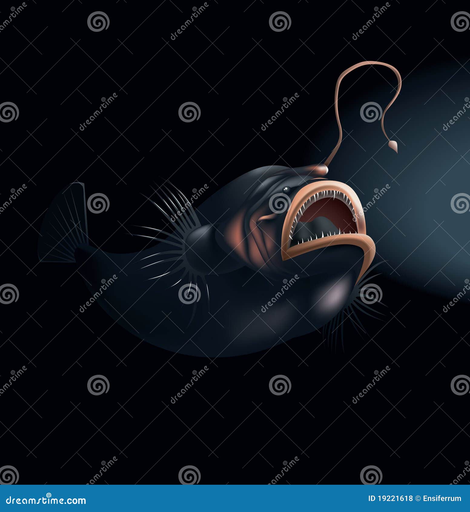 Sea devil stock vector. Illustration of light, luminous - 19221618