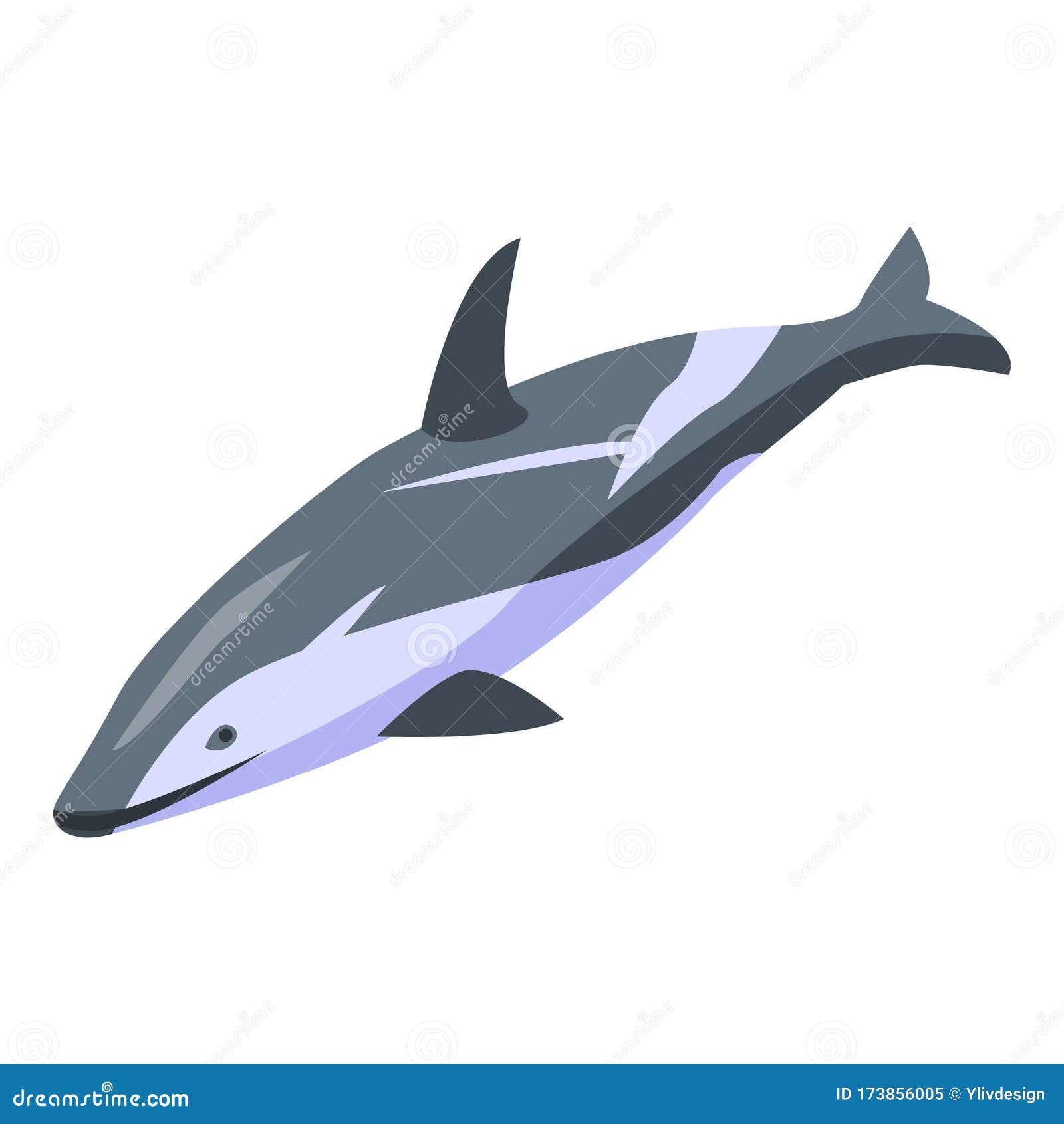 Sea Dolphin Icon, Isometric Style Stock Vector - Illustration of ...