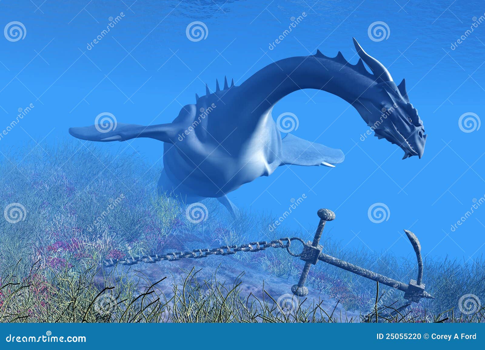 Sea Dragon 01 stock illustration. Illustration of horn - 25055220