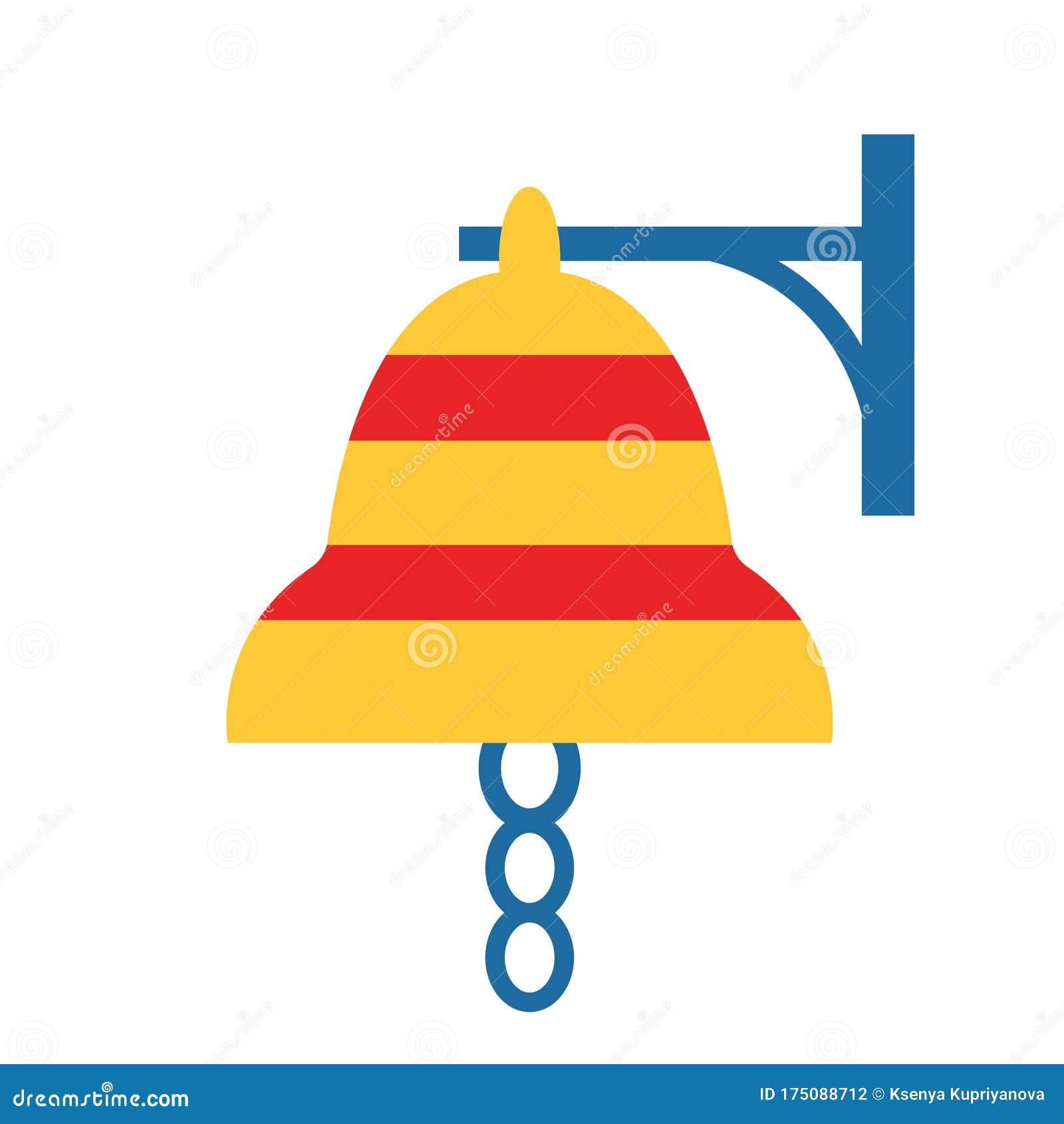 Ship Bell. Boat and Yacht. Red, Yellow and Classic Blue. Sea and Ocean ...