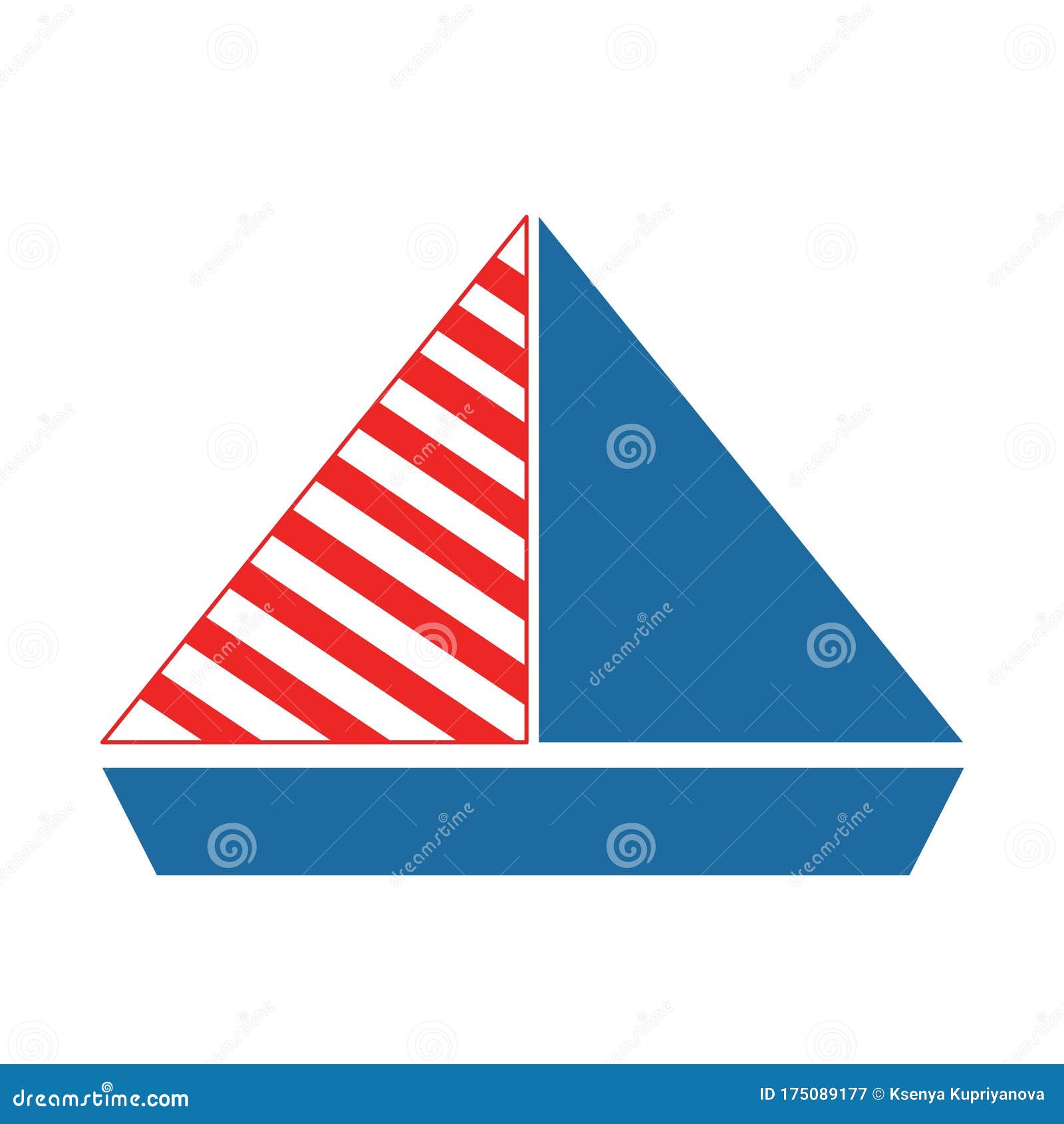 Vector Sailboat Isolated on White Background. Cruise Boat and Ship ...