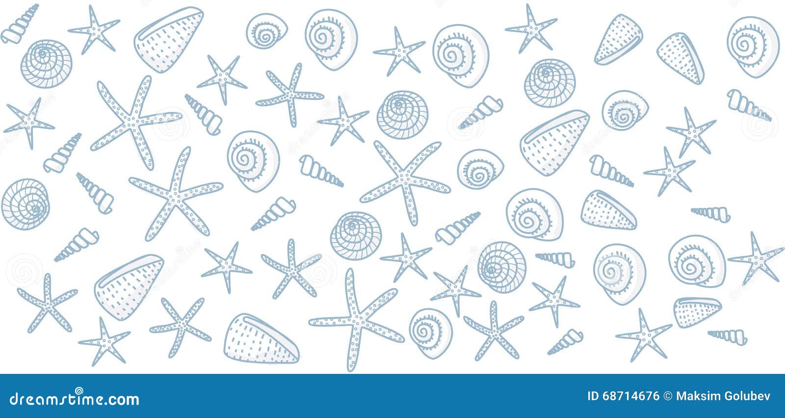 Sea elements background stock vector. Illustration of shell - 68714676