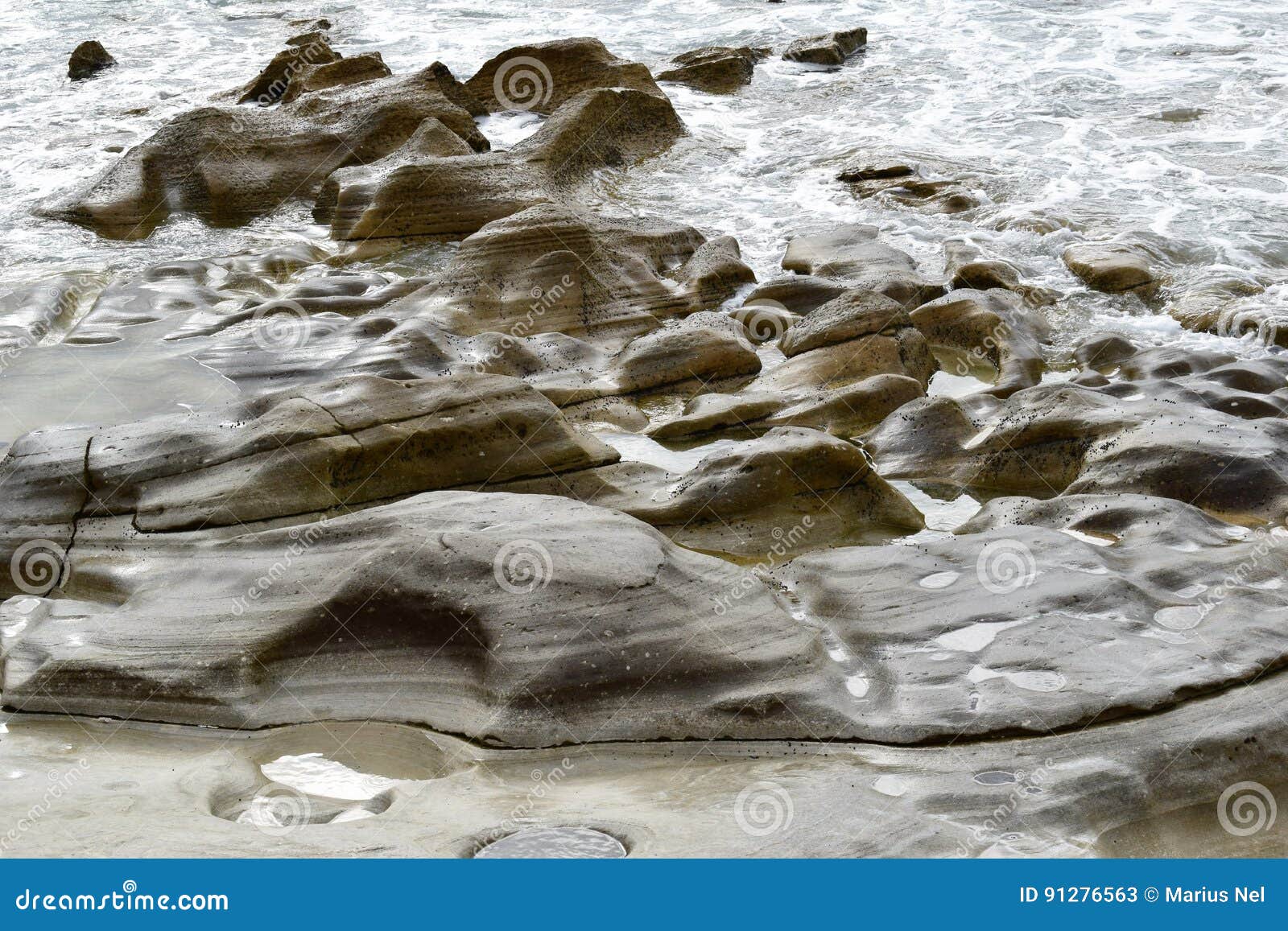 Sea eroded rocks stock image. Image of nature, holes - 91276563
