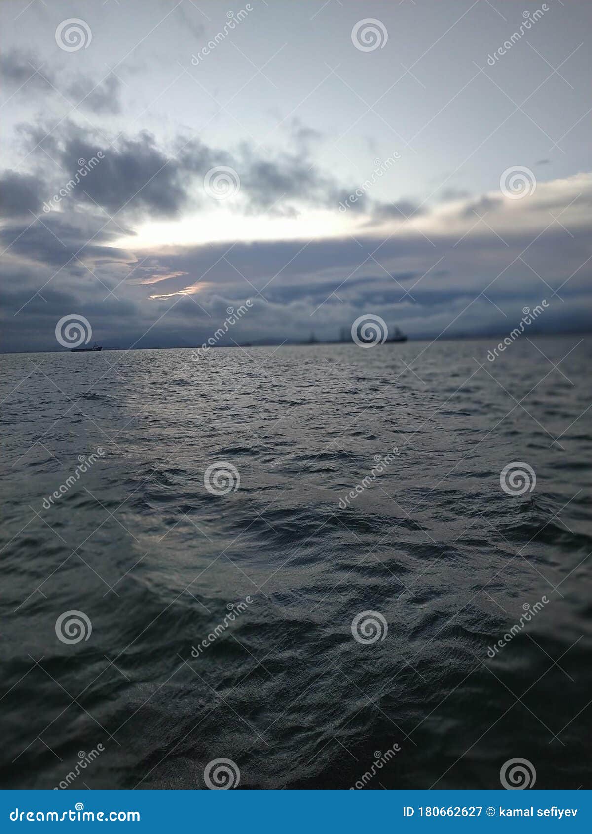 Sea Evening Time View Night Time Stock Image - Image of night, view ...