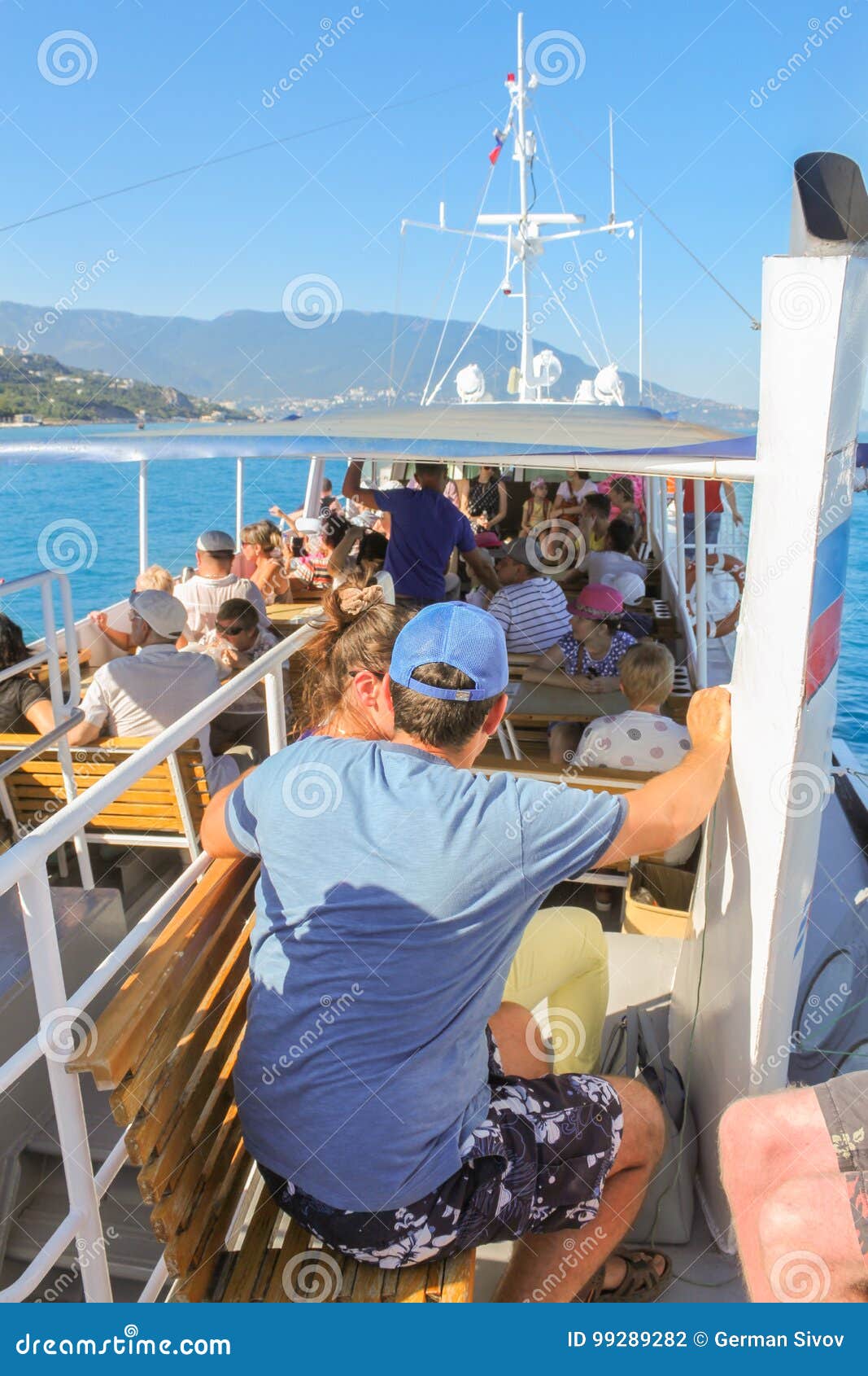 People on a small ship. editorial photography. Image of marine - 99289282