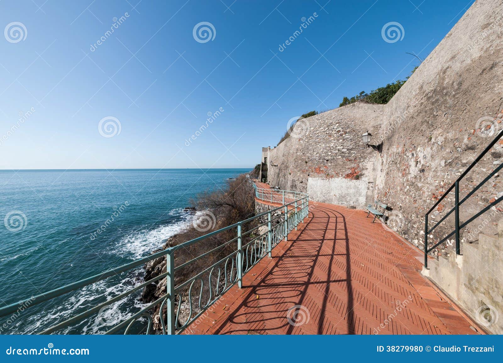 At sea, fence stock photo. Image of water, bricks, waves - 38279980