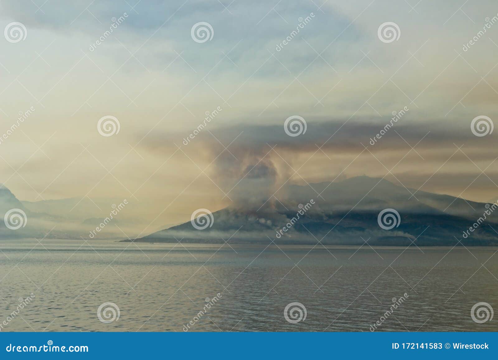 Sea and a Fire Smoke in Australia Stock Image - Image of bush ...