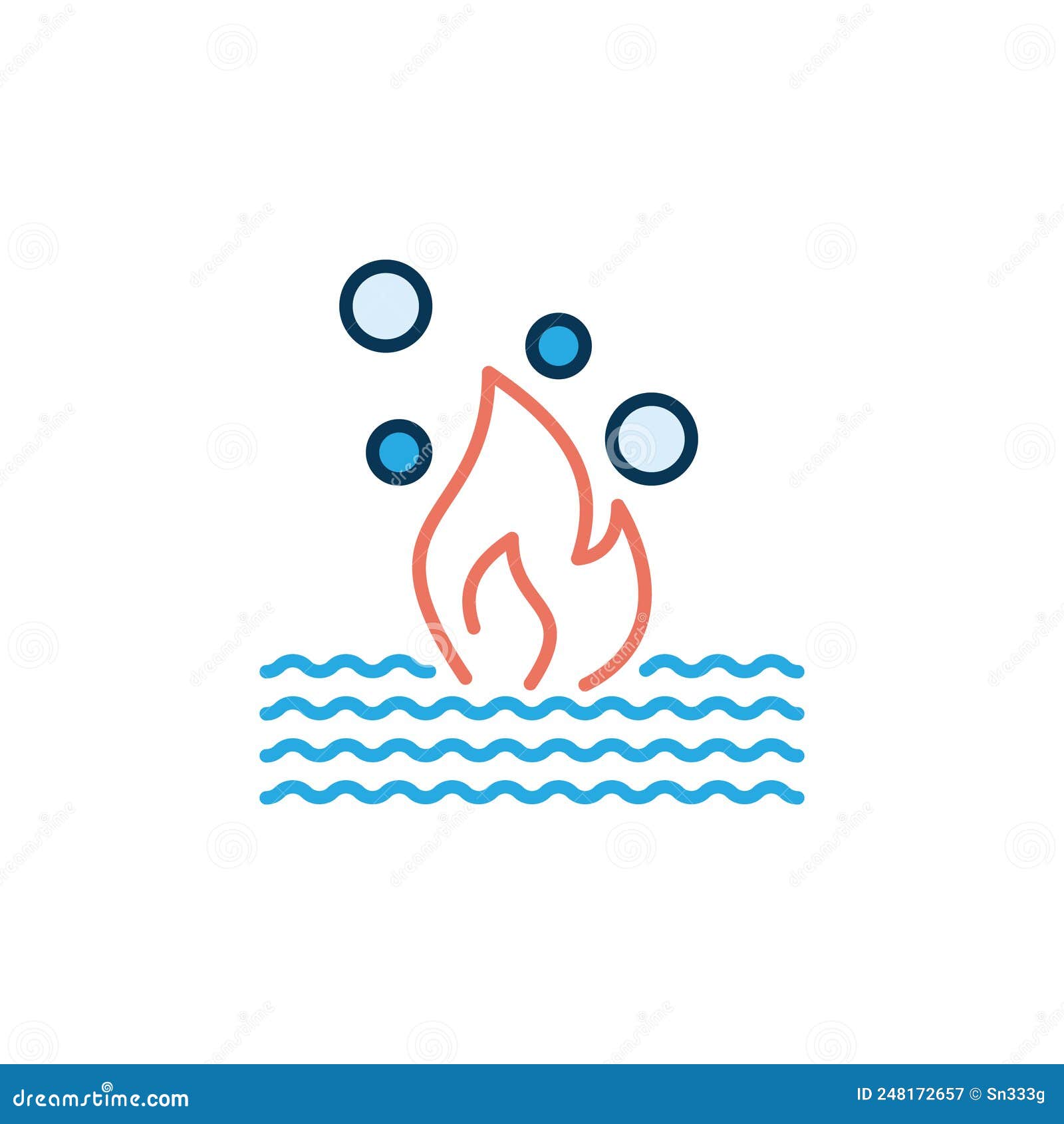 Sea with Fire Vector Concept Modern Icon Stock Vector - Illustration of ...