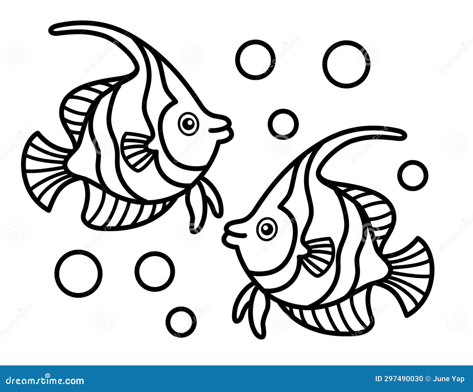 Sea Fish Coloring Page for Children Stock Illustration - Illustration ...
