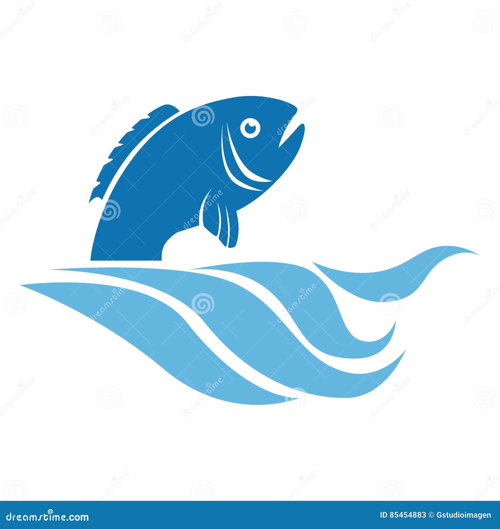 Sea fish emblem icon stock vector. Illustration of healthy - 85454883