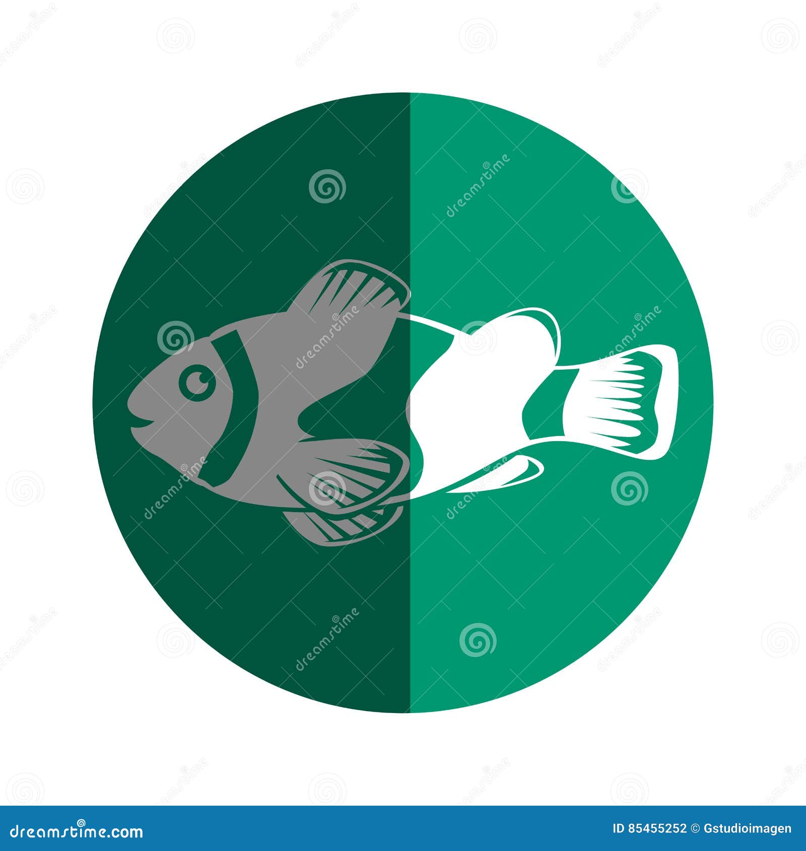 Sea fish emblem icon stock vector. Illustration of isolated - 85455252