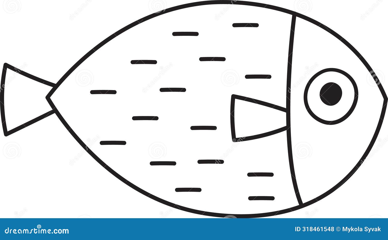 Sea Fish Outline stock illustration. Illustration of underwater - 318461548