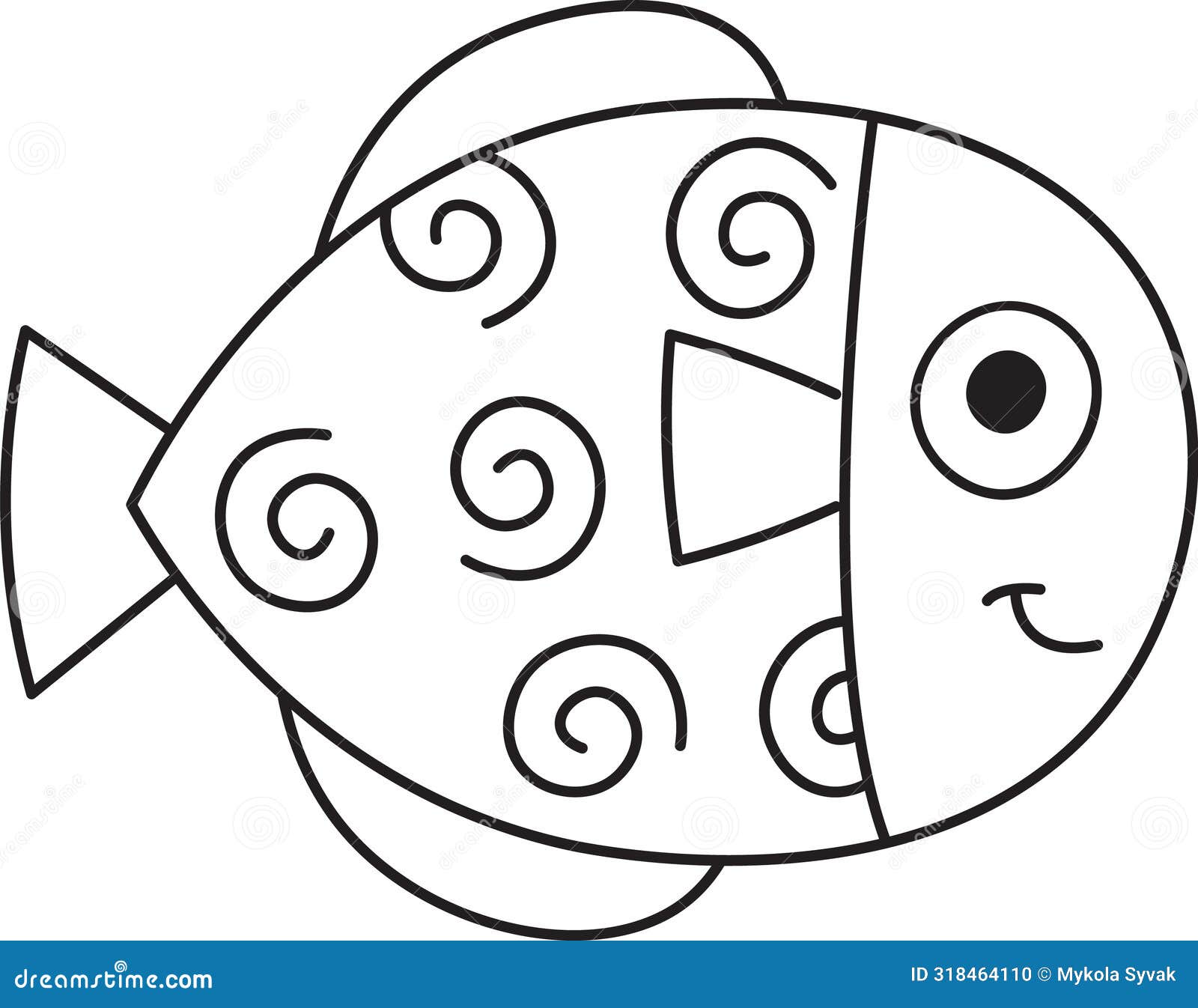 Sea Fish Outline stock illustration. Illustration of seafood - 318464110