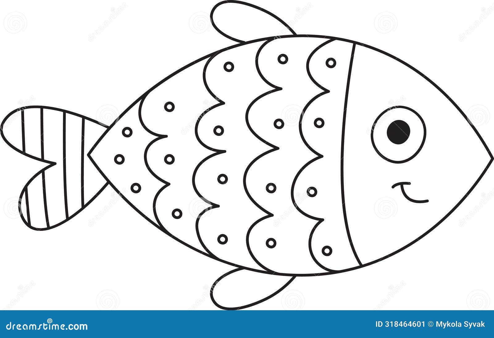 Fish Outline Vector Illustration - Line Drawing Icon In Mark Briscoe ...