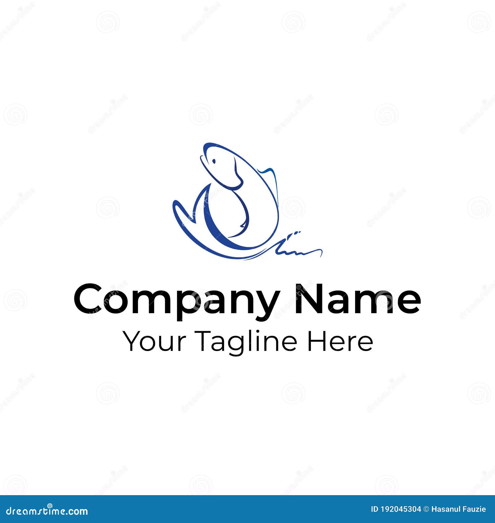 Sea Fish Signature Logo Vector Stock Vector - Illustration of design ...