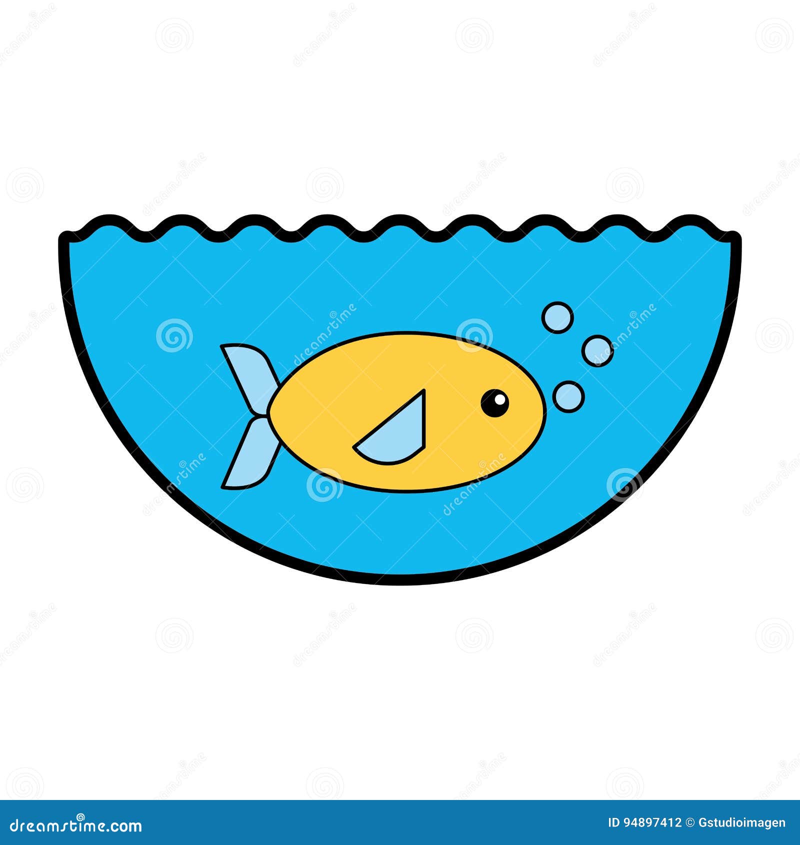Sea fish swiming icon stock vector. Illustration of hobby - 94897412