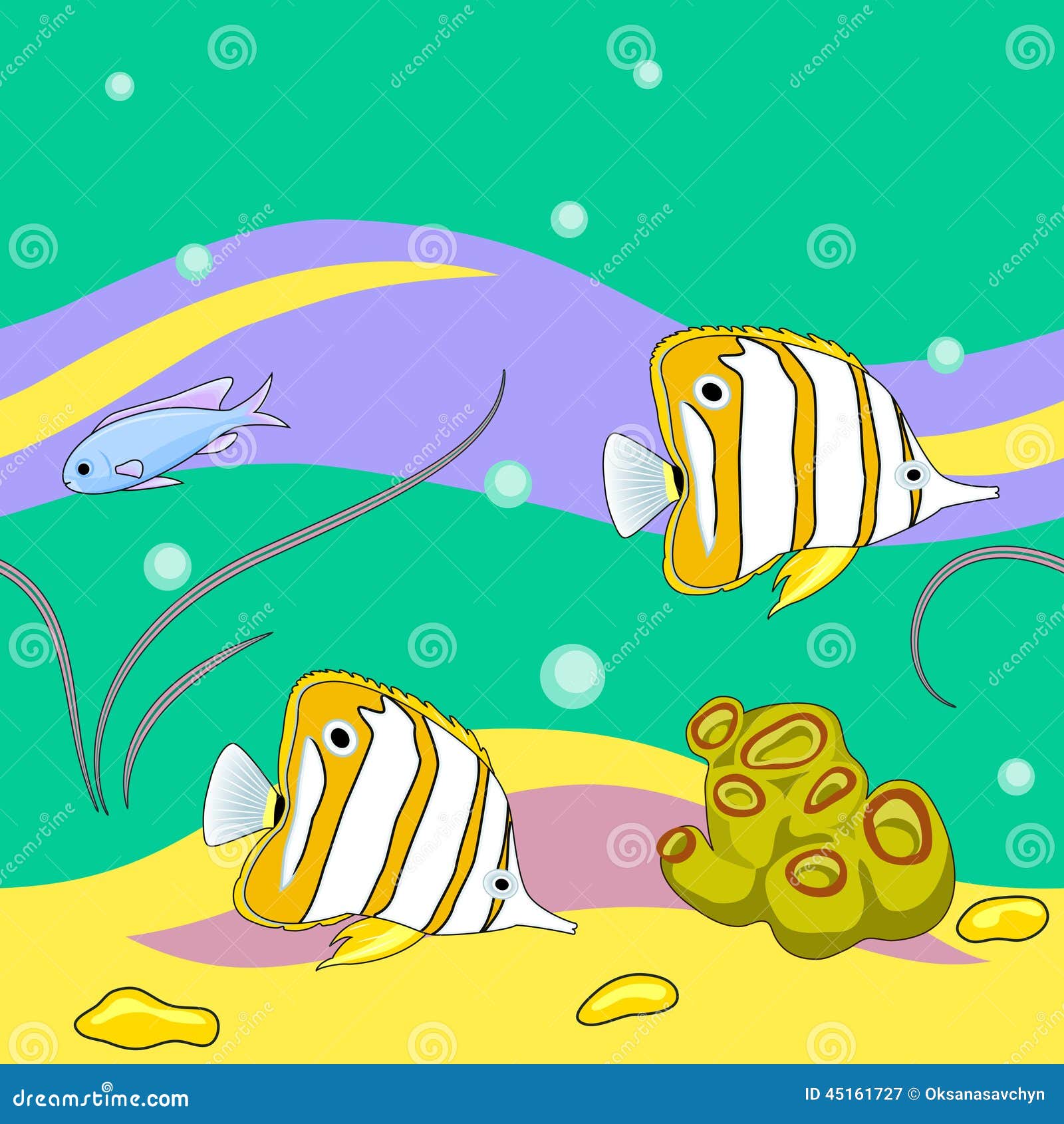 Sea Fishes Repeating Pattern Stock Vector - Illustration of predatory ...