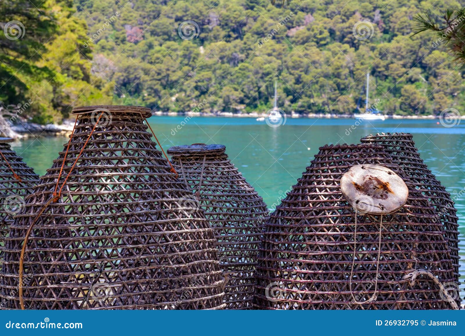 Sea fishing traps stock image. Image of nature, mediterranean - 26932795