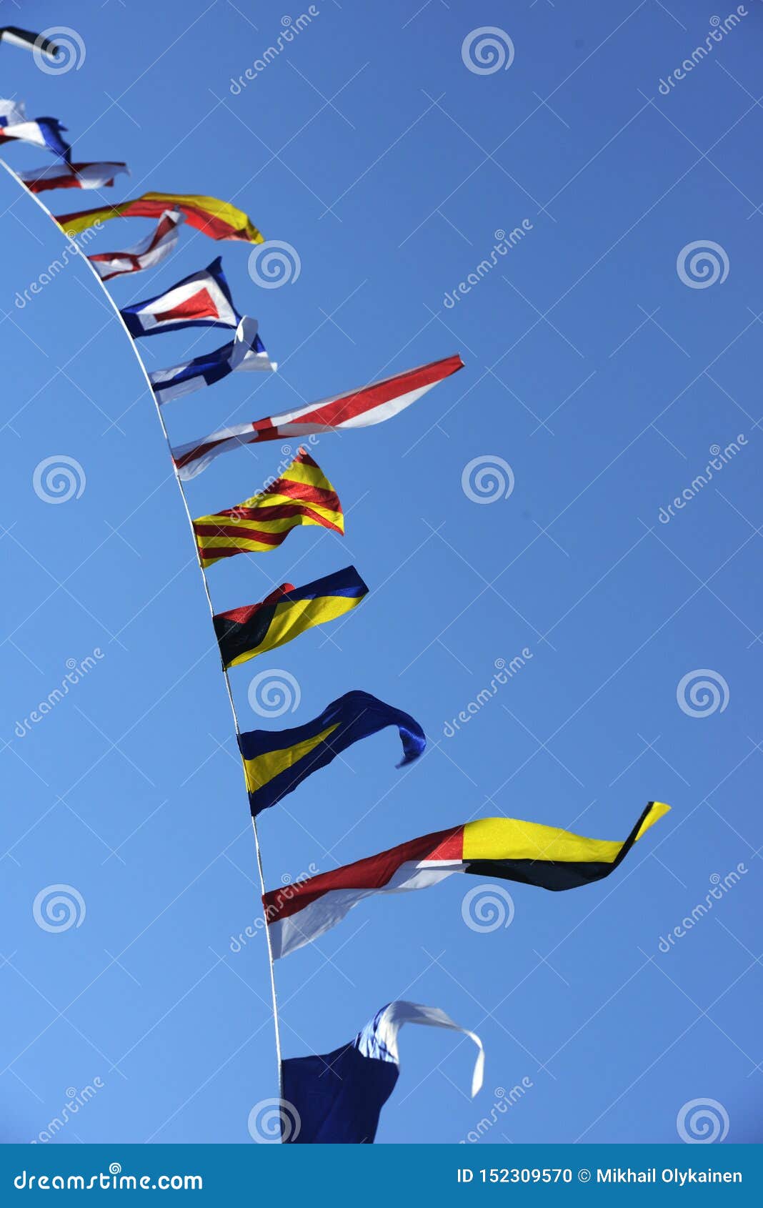 Sea Flags Fluttering in the Wind Stock Photo - Image of flags ...