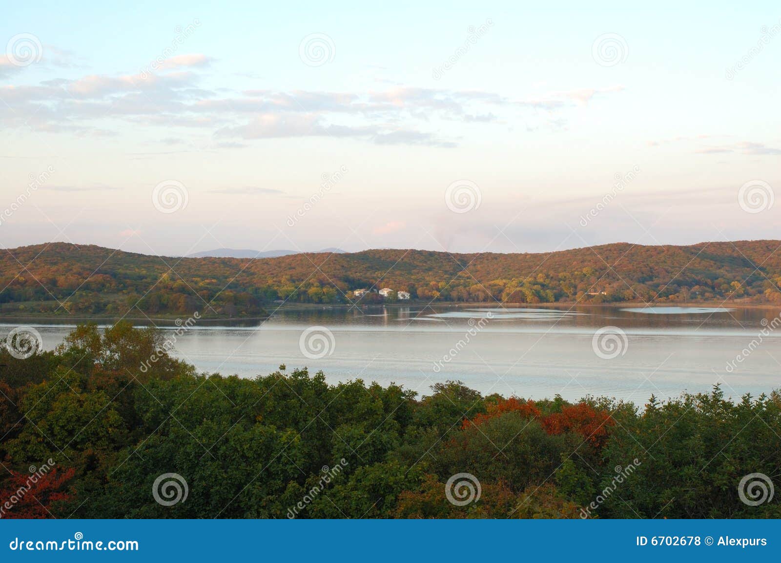 Sea and Forest Autumn Scenery (landscape). Stock Photo - Image of pink ...