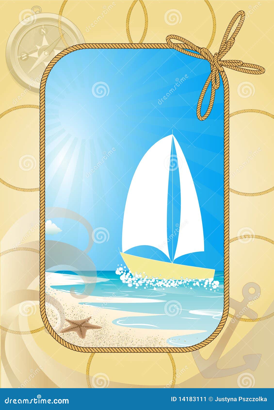 Sea frame stock vector. Illustration of rope, graphic - 14183111
