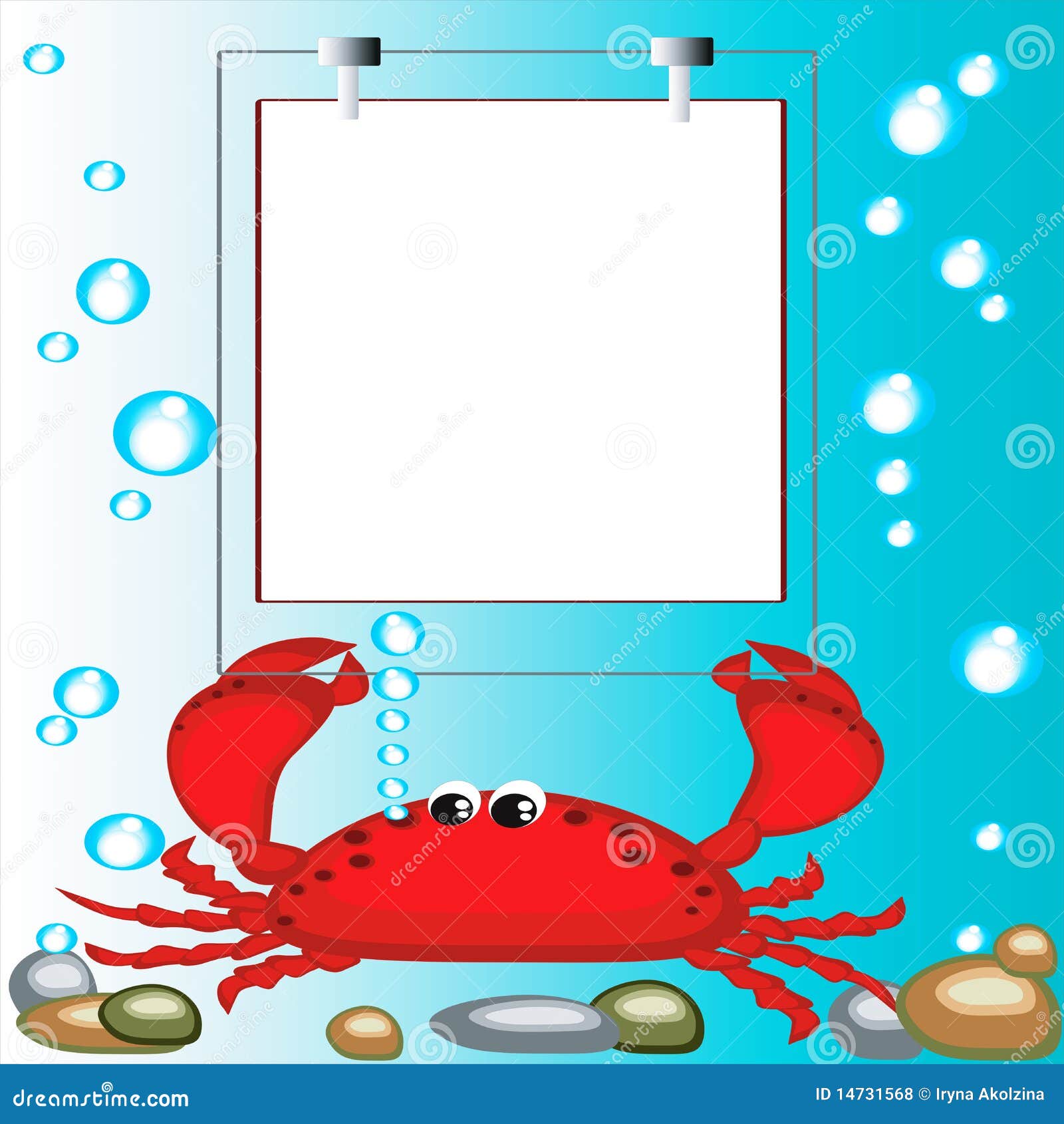 Sea frame stock vector. Illustration of crabs, happiness - 14731568
