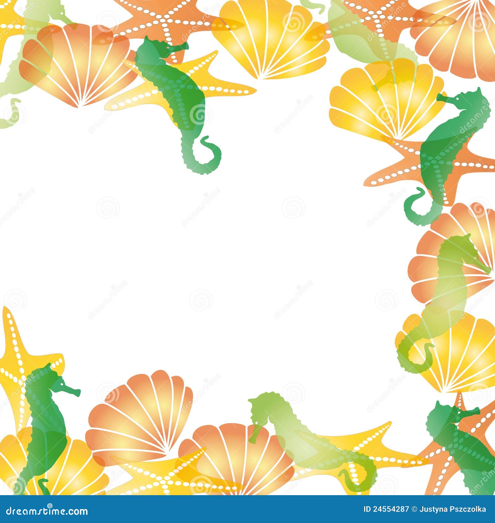 Sea frame stock vector. Illustration of beauty, party - 24554287
