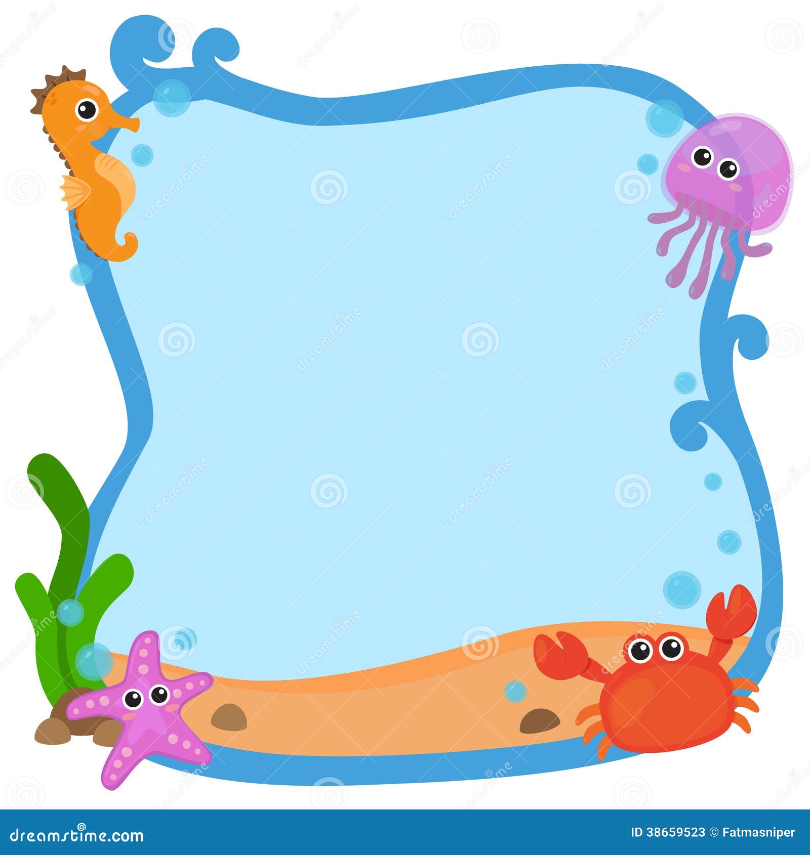 Sea frame stock vector. Illustration of purple, basic - 38659523