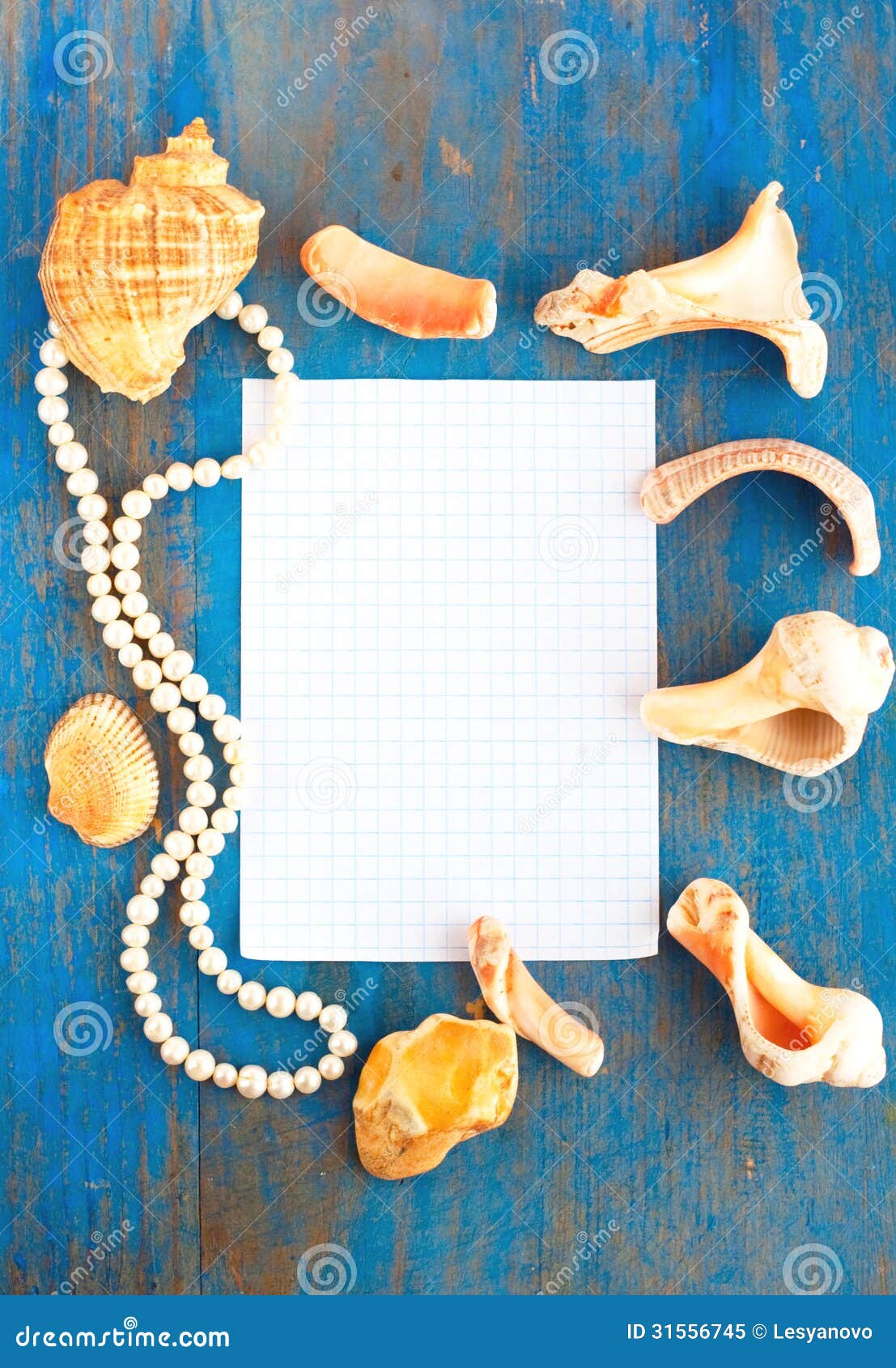 Sea Frame and Paper for Writing Stock Image - Image of card, writing ...