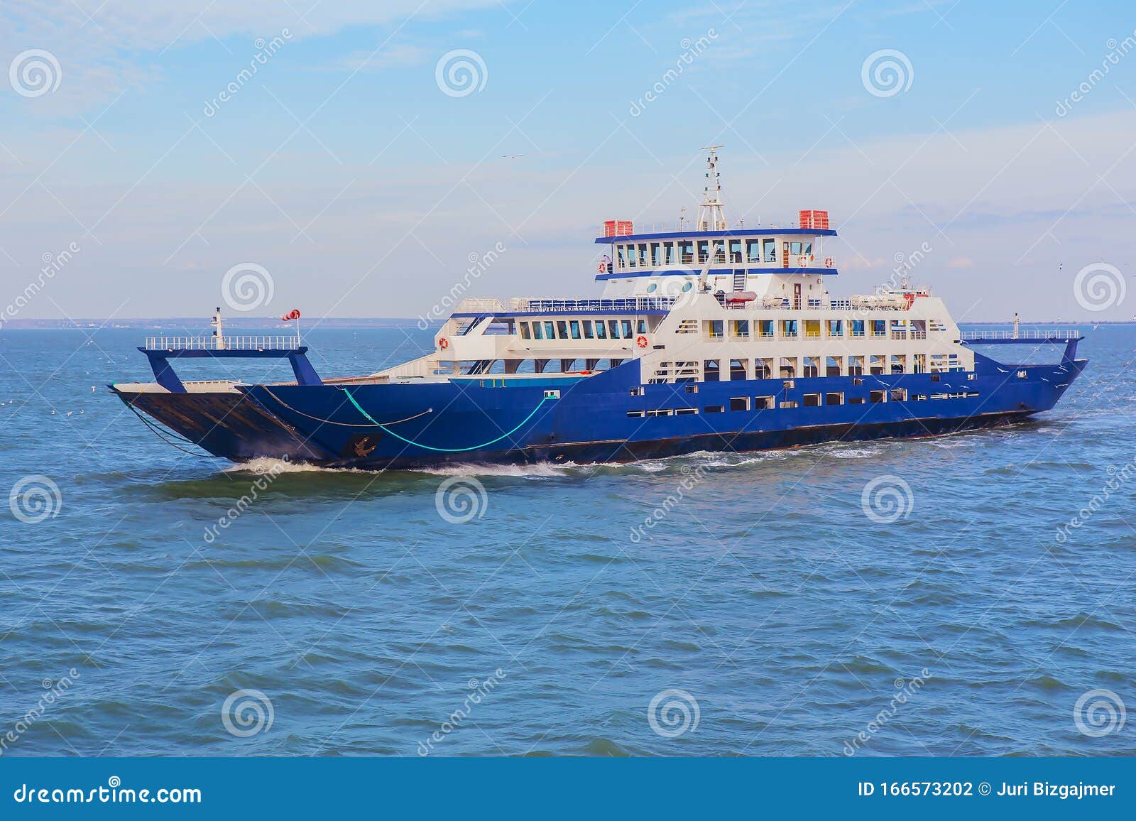 Sea Freight Ferry Moves Along the Sea Stock Photo - Image of ferry ...