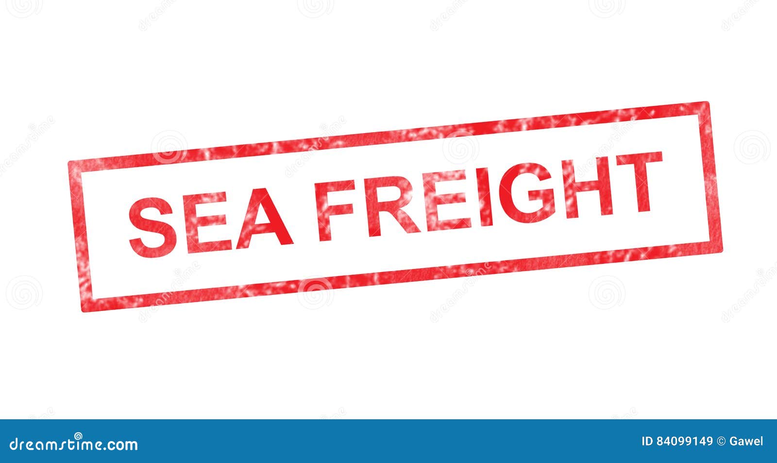 Sea Freight in Red Rectangular Stamp Stock Illustration - Illustration ...