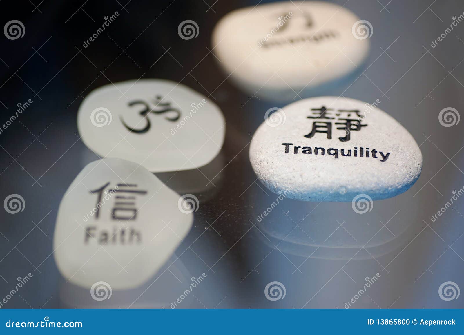 Sea Glass and Rocks with Chinese Characters Stock Photo - Image of word ...