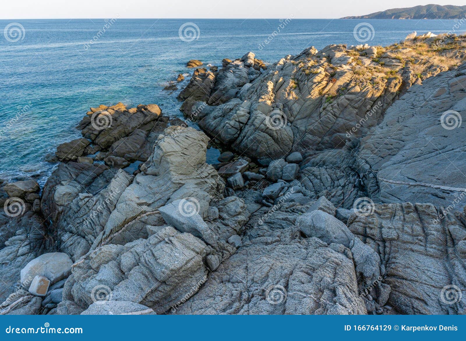 Sea and the Grey Stones in Greece Stock Image - Image of background ...