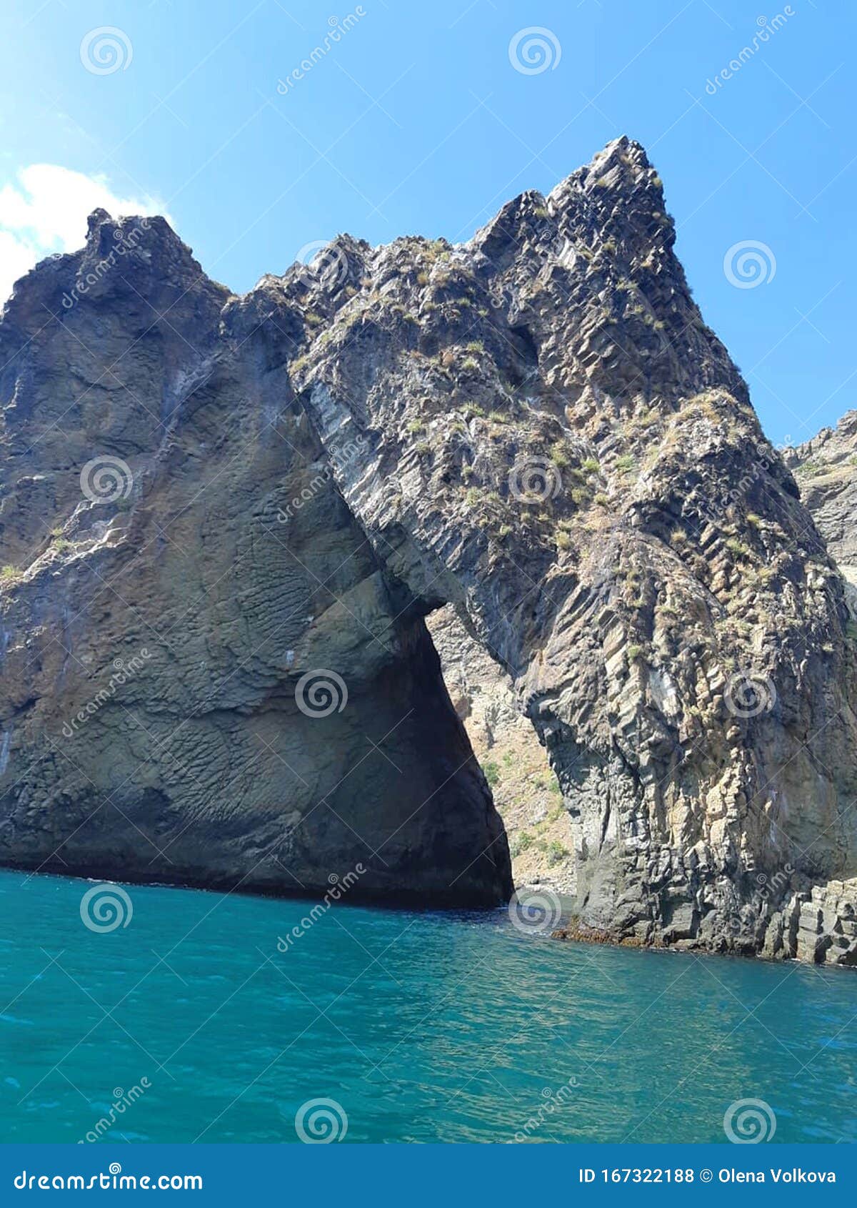 Sea Grotto. Grotto in a Sheer Cliff in the Sea Stock Photo - Image of ...