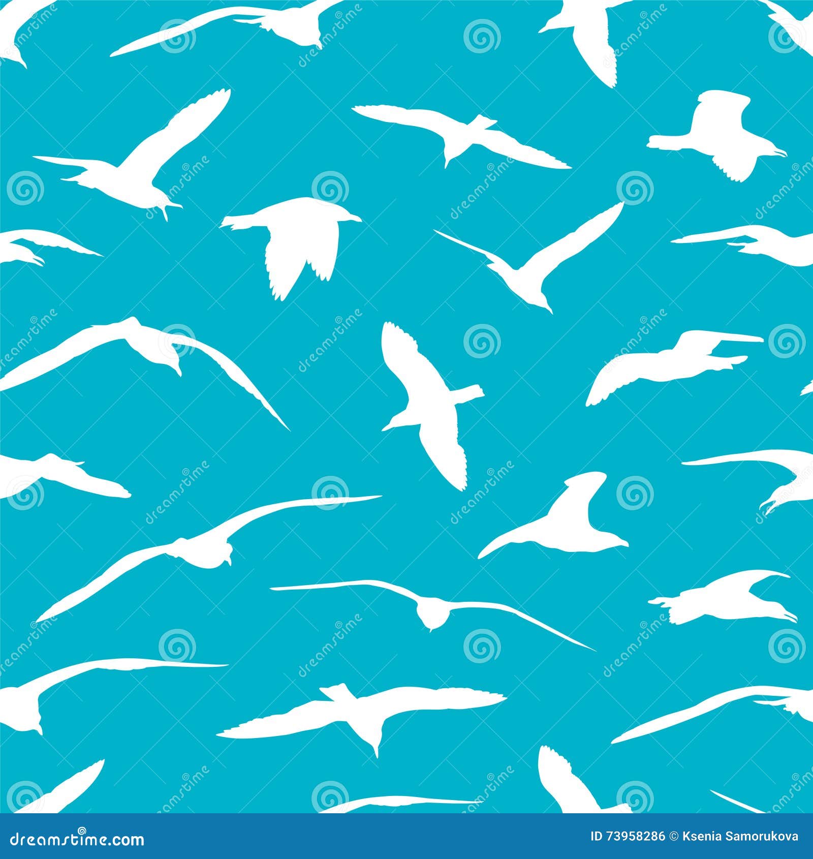 Sea gull seamless pattern stock vector. Illustration of seabird - 73958286