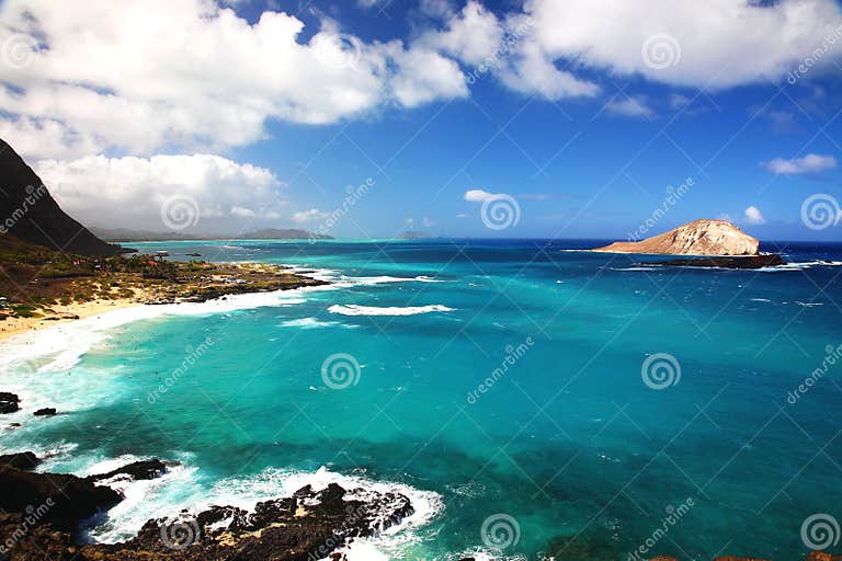 Sea in Hawaii stock image. Image of honolulu, island, rabit - 4036275