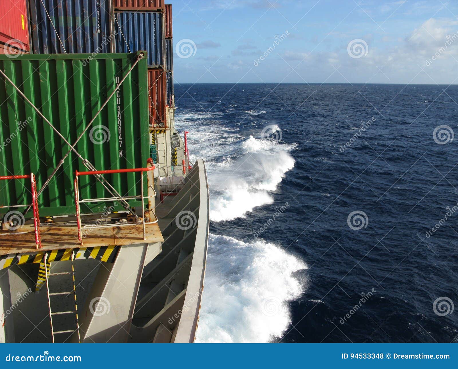 Sea and Horizon from a Container Ship 4 Stock Photo - Image of wake ...