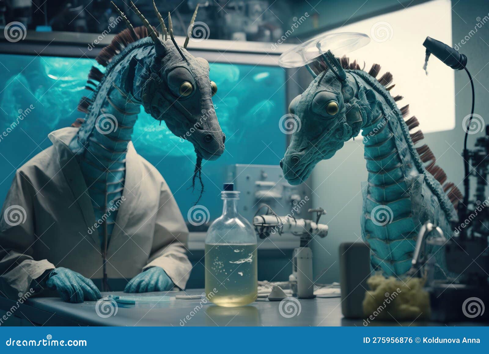Sea Horses Dressed As Scientists Experiment on Humans Created with ...