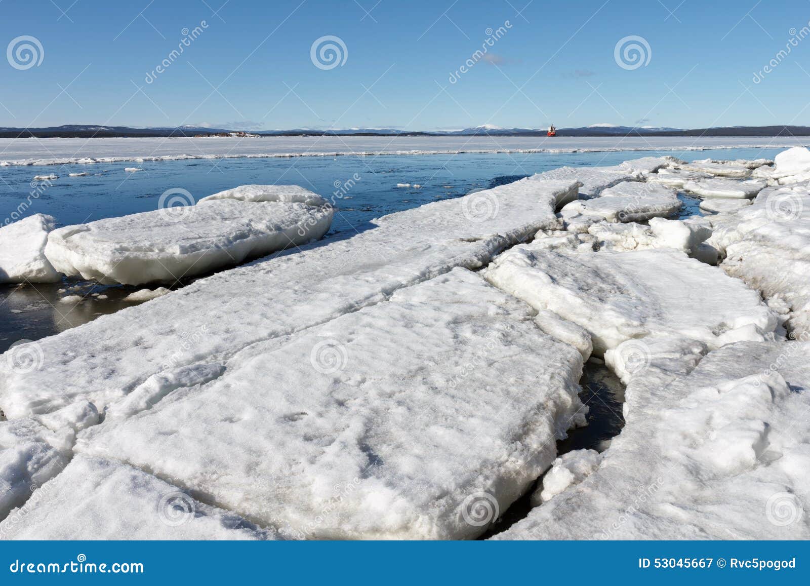 Sea Ice is Destroyed in the Spring Stock Image - Image of horizon ...