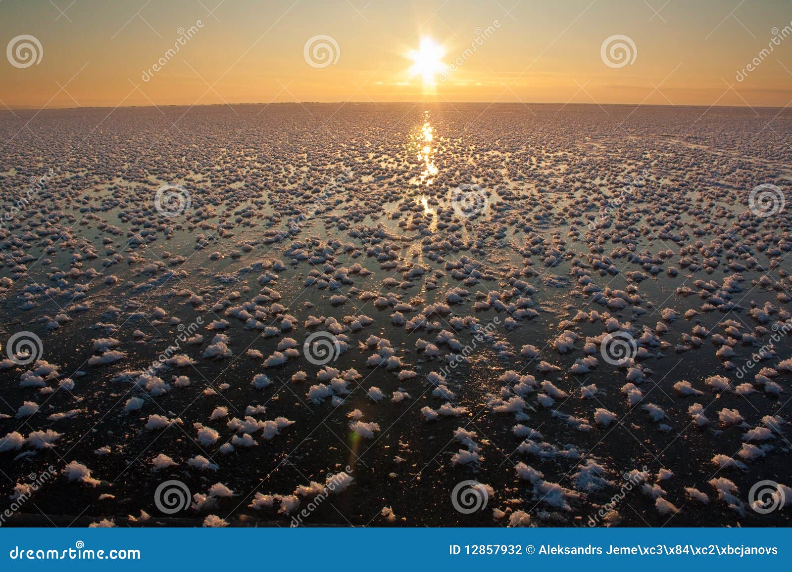 Sea in Ice and Snow in Winter Stock Photo - Image of winter, sunny ...