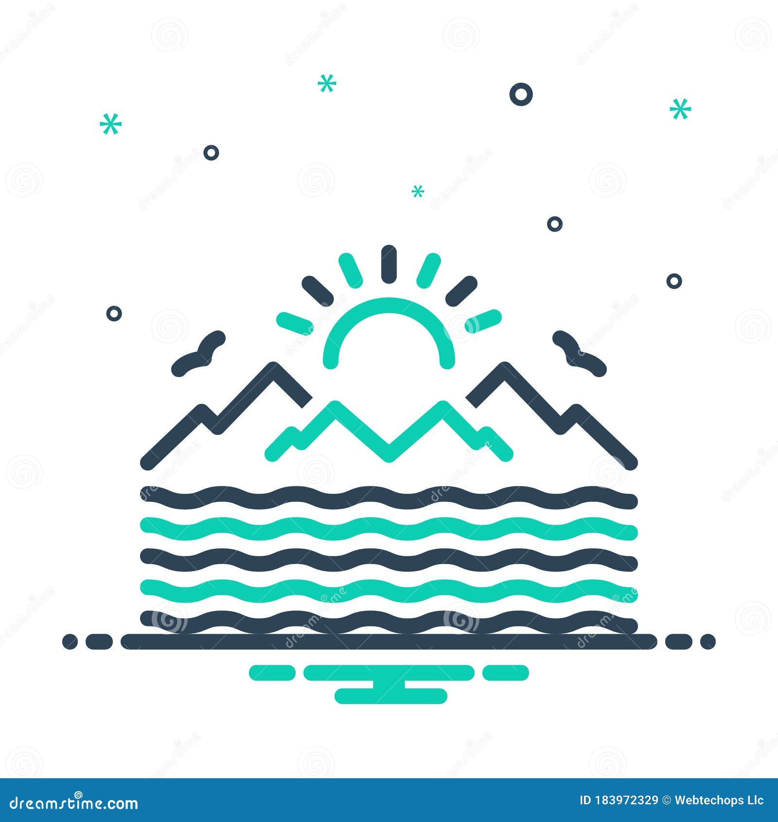 Mix Icon for Sea, Marine and Ocean Stock Vector - Illustration of ...